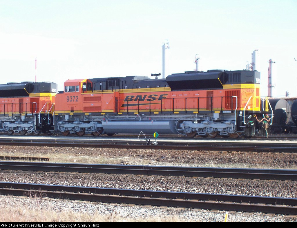 new BNSF SD70ACe #9372 sitis in the CN yard
